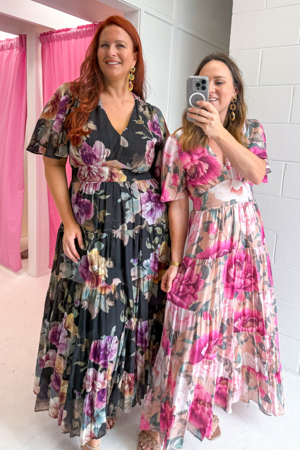 Carys Dress - Noir Bloom – Vine Apparel