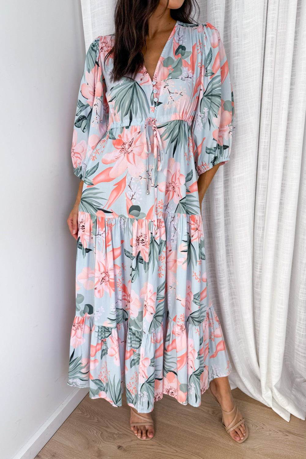Dune Dress - Mint Coral Flower – Vine Apparel