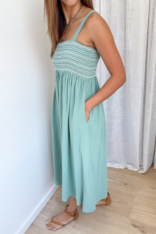 Ellie Dress - Green – Vine Apparel