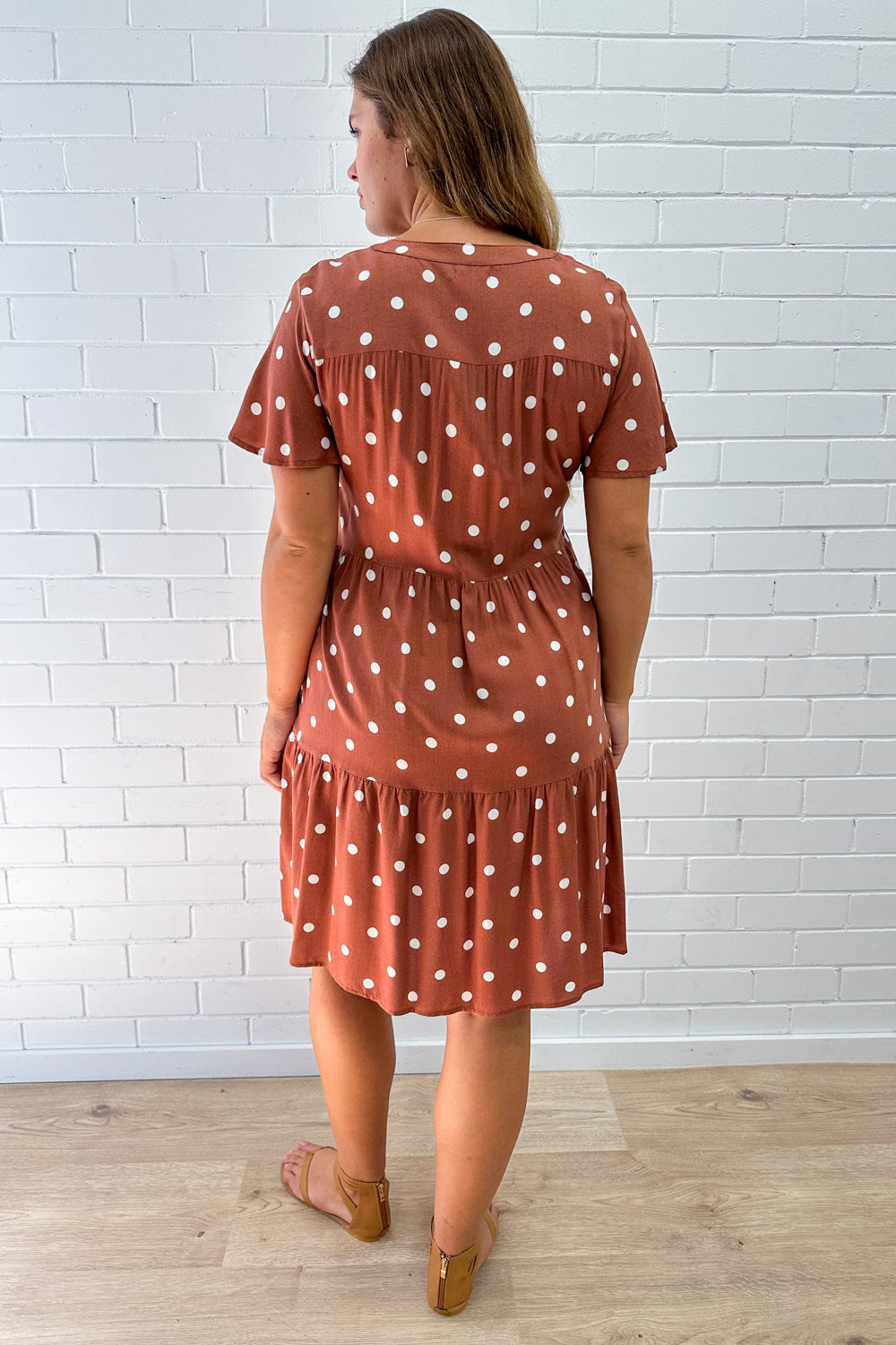 Iris Dress - Mocha White Spot – Vine Apparel