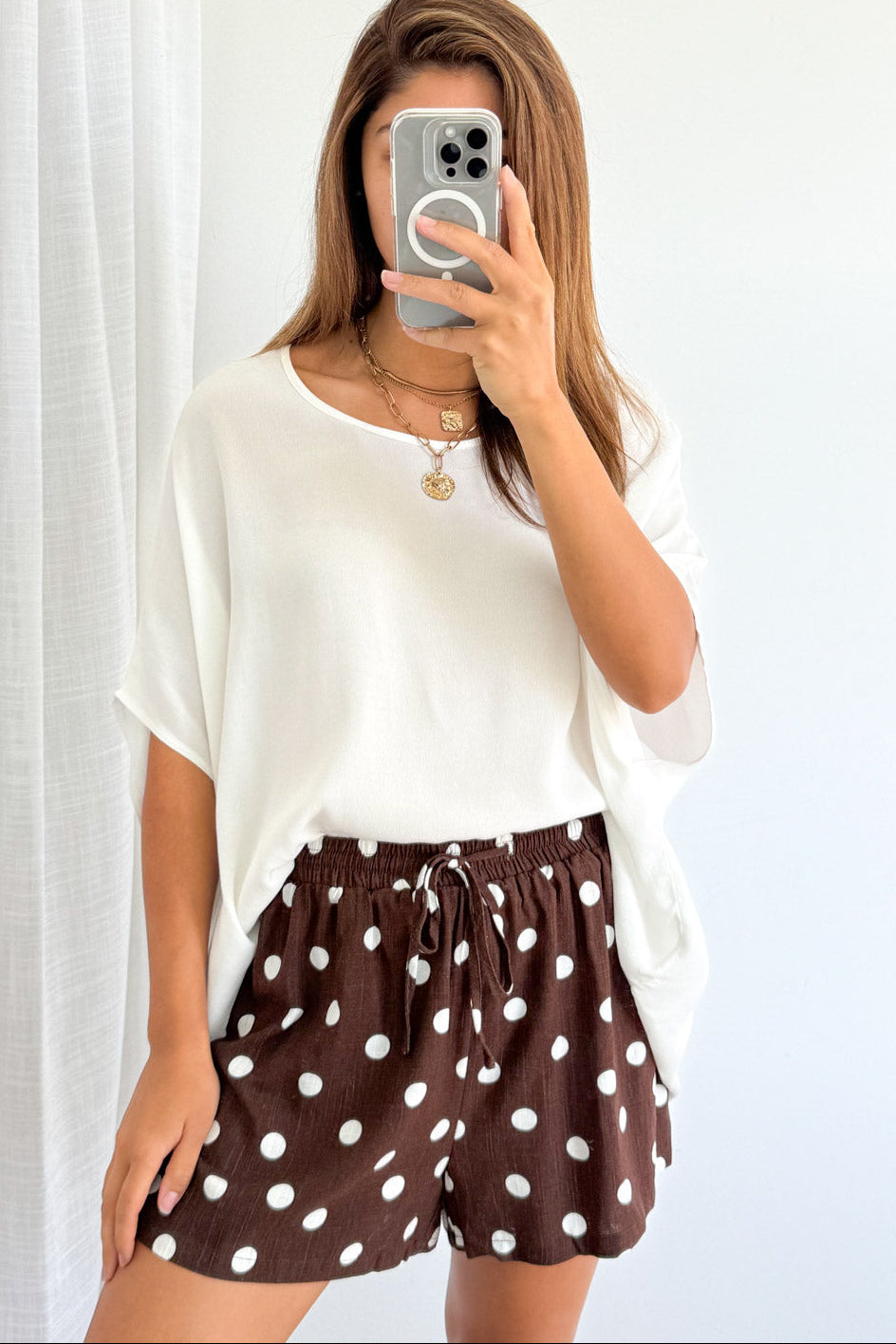 Luna Belle Shorts - Chocolate Polka Dot – Vine Apparel