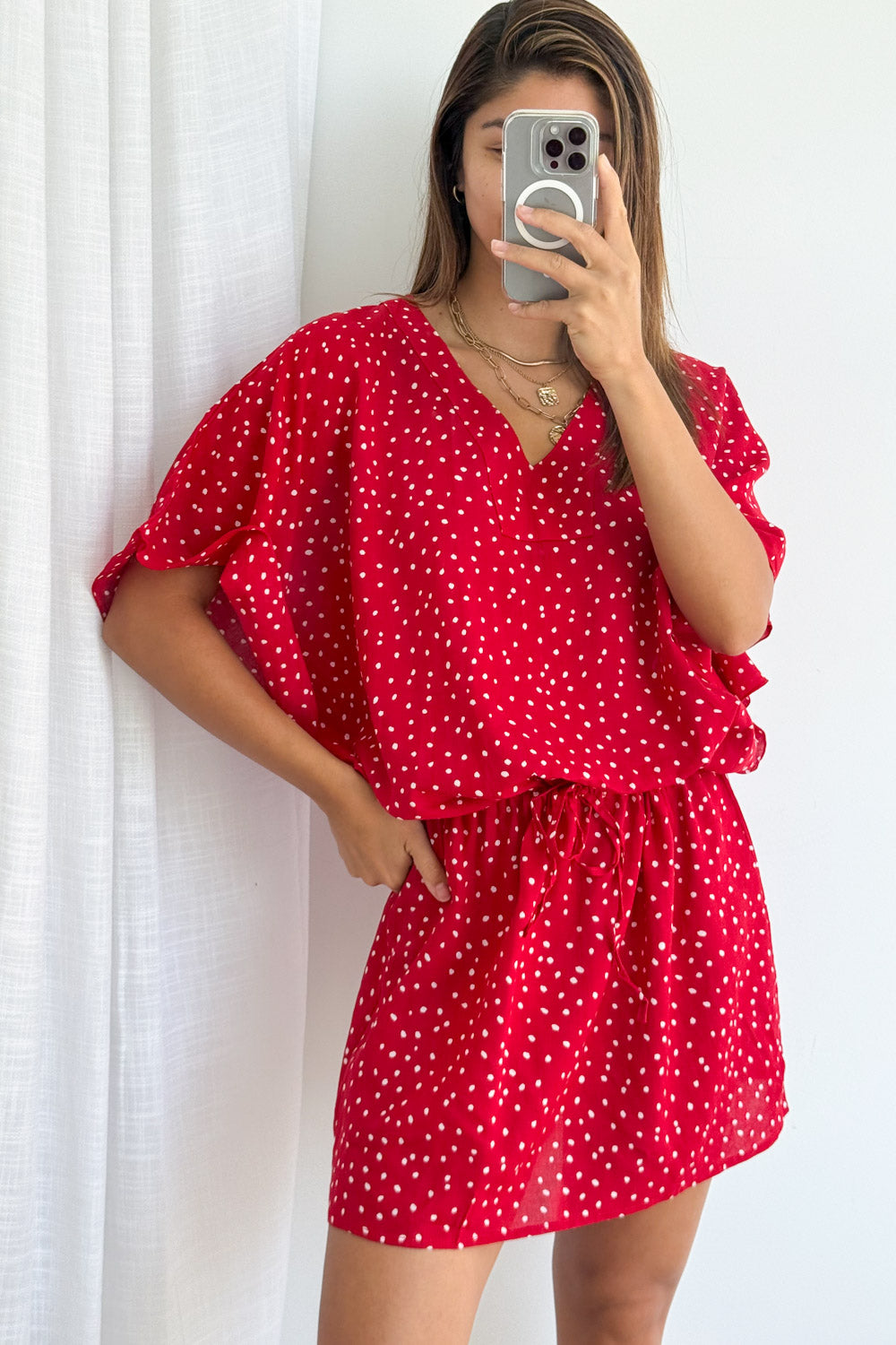 Mandala Kaftan - Dotty Red – Vine Apparel